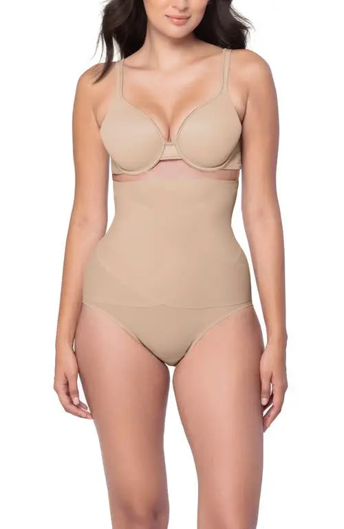Miraclesuit Flex Ability High Waist Mid Thigh Shorts - Warm Beige