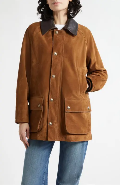 NILI LOTAN Kedem Suede Leather Parka