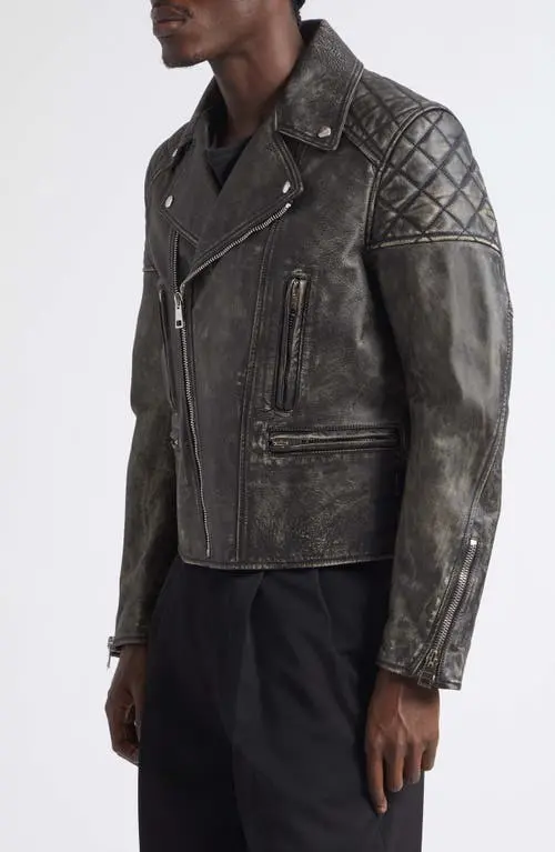 Givenchy Sunflower Back Leather Biker Jacket