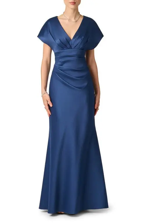 Aidan Mattox Pleated Stretch Mikado Gown