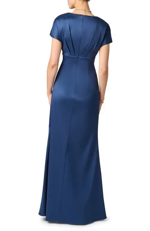 Aidan Mattox Pleated Stretch Mikado Gown