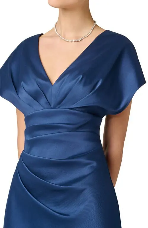 Aidan Mattox Pleated Stretch Mikado Gown