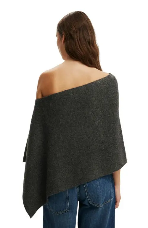COTTON ON Softest Luxe Off Shoulder Poncho - Charcoal Marle