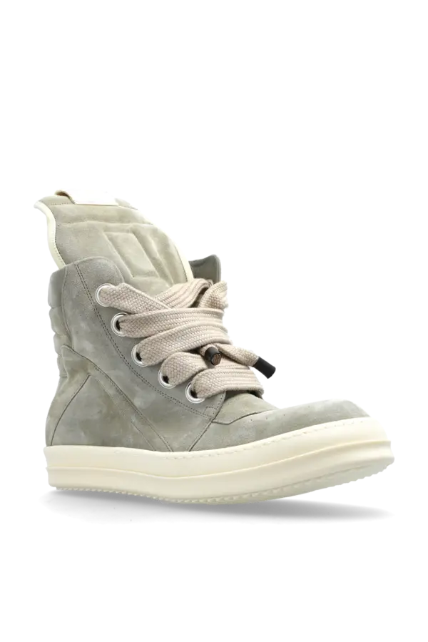 Rick Owens High-top 'jumbolace Geobasket' Sneakers In Suede