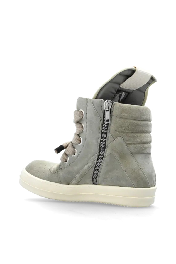 Rick Owens High-top 'jumbolace Geobasket' Sneakers In Suede