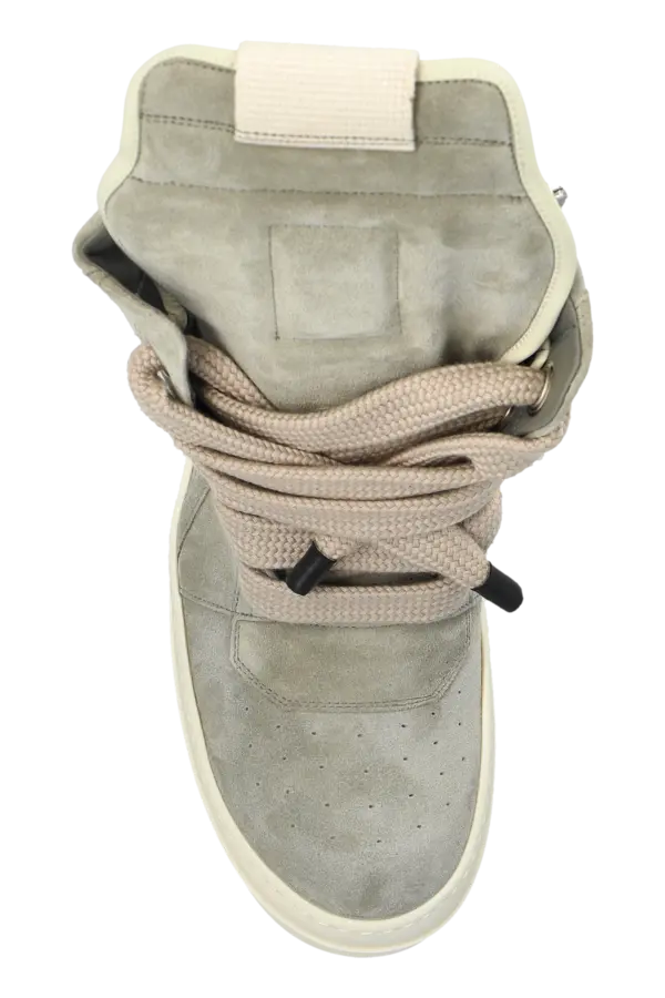 Rick Owens High-top 'jumbolace Geobasket' Sneakers In Suede