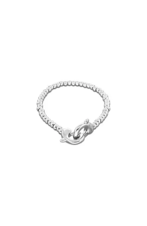UNODE50 Sterling Plated Ball Bracelet With Interlocking Clasp - Silver