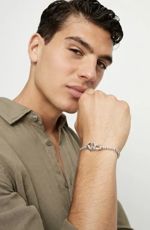 UNODE50 Sterling Plated Ball Bracelet With Interlocking Clasp