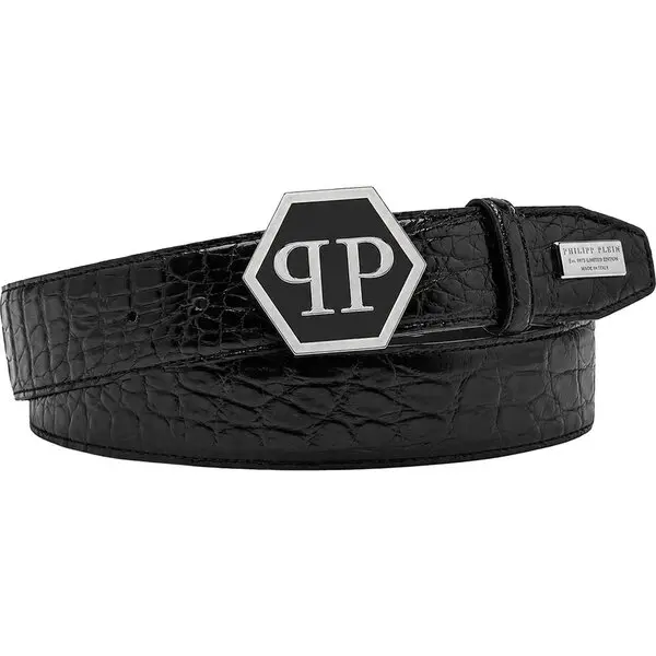 Philipp Plein Hexagon Belt - Black/nickel