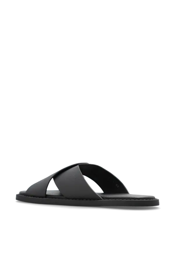 Fendi Leather Slides With Logo