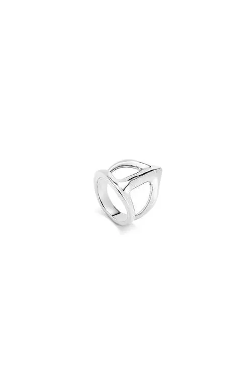 UNODE50 Sterling Plated Manta Ray Ring - Silver