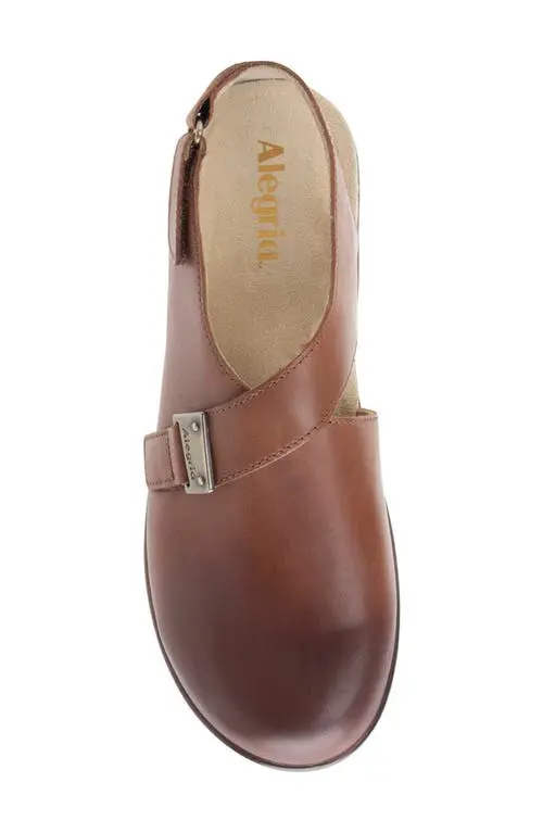 ALEGRIA Maribel Baroque Leather Slingback Clogs - 8100 Chestnut