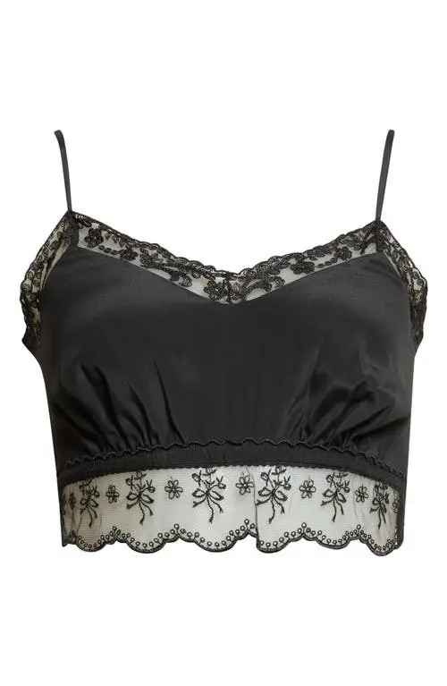 Simone Rocha Lace Trimmed Crepe De Chine Bralette