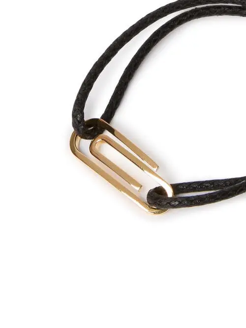 Off-White Cord Bracelet With Paperclip Detail