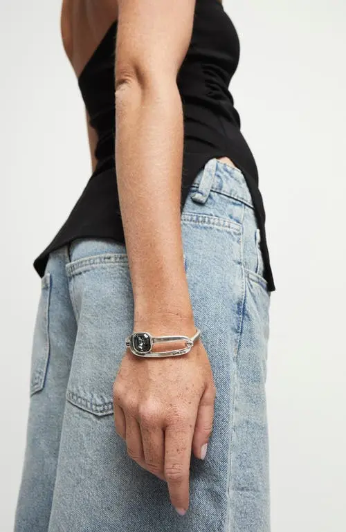 UNODE50 Plated Bracelet With Black Crystal