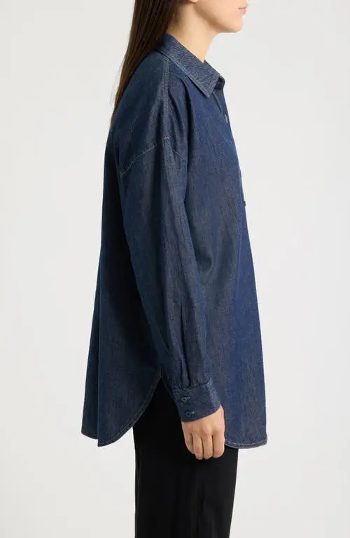 Eileen Fisher Organic Cotton Chambray Button-up Shirt