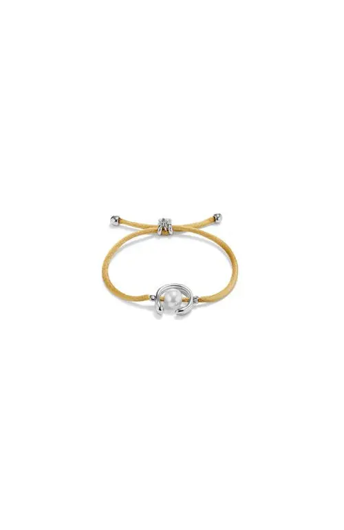 UNODE50 Camel Silk Effect Bracelet With Pearl Shell