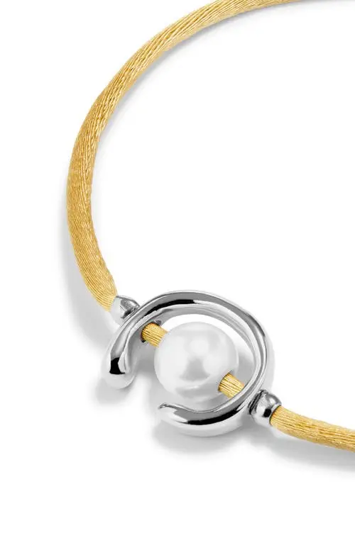 UNODE50 Camel Silk Effect Bracelet With Pearl Shell