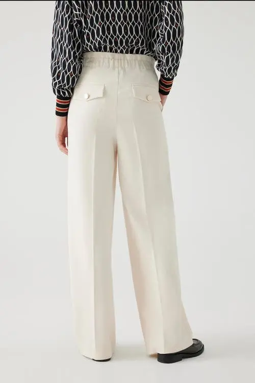 EXQUISE High-waist Wide-leg Trousers
