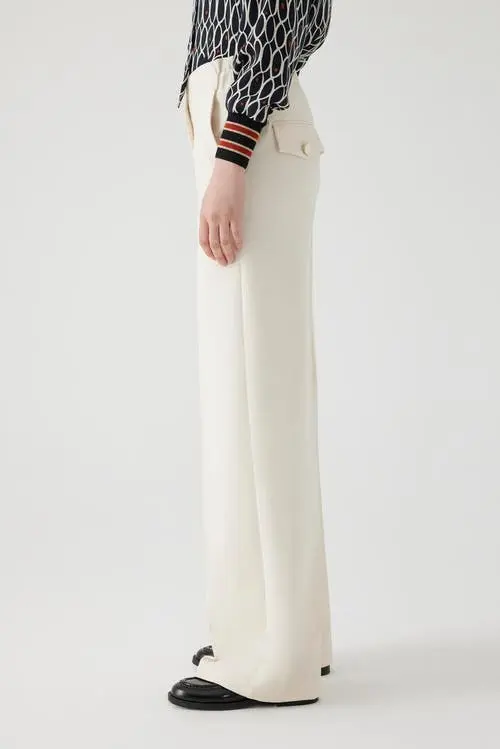 EXQUISE High-waist Wide-leg Trousers