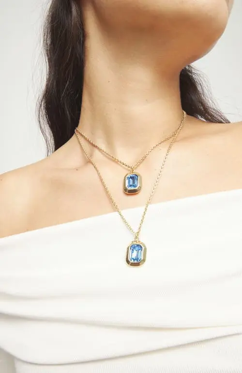 UNODE50 Double Layer Necklace With Blue Crystals