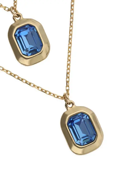 UNODE50 Double Layer Necklace With Blue Crystals