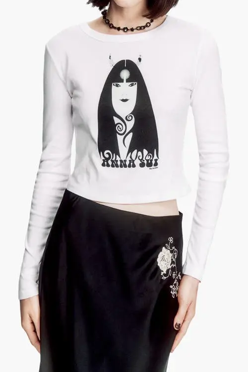 Anna Sui Graphic Long Sleeve T-shirt