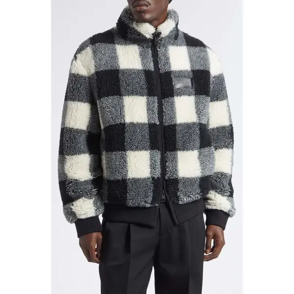 Givenchy Buffalo Check Fleece Zip Jacket - Black/white