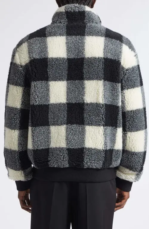 Givenchy Buffalo Check Fleece Zip Jacket - Black/white
