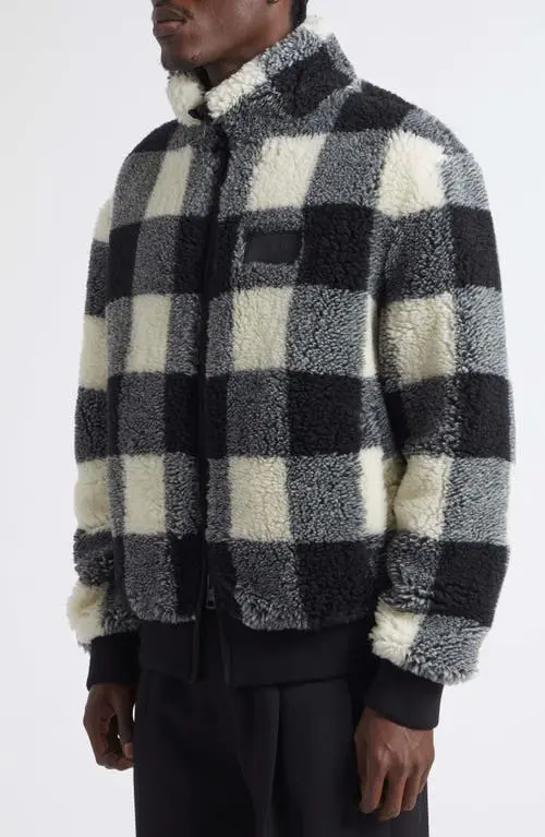Givenchy Buffalo Check Fleece Zip Jacket - Black/white