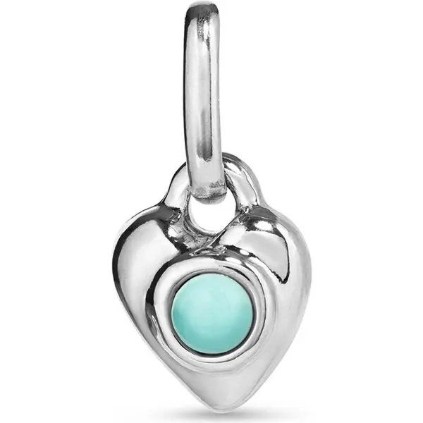 UNODE50 Sterling Plated Heart Charm With Murano Glass