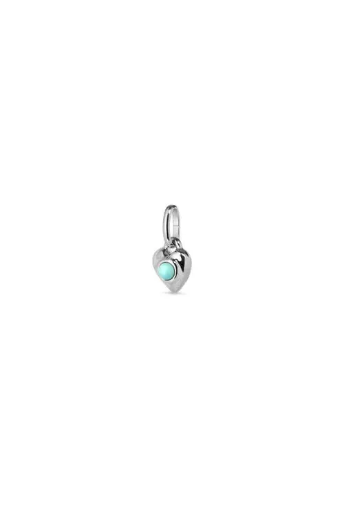 UNODE50 Sterling Plated Heart Charm With Murano Glass