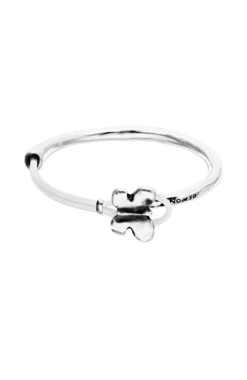 UNODE50 Silver-tone Butterfly Leather Bracelet - White