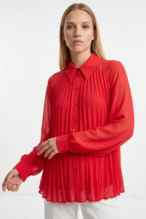 EXQUISE Keyla Pleated Shirt