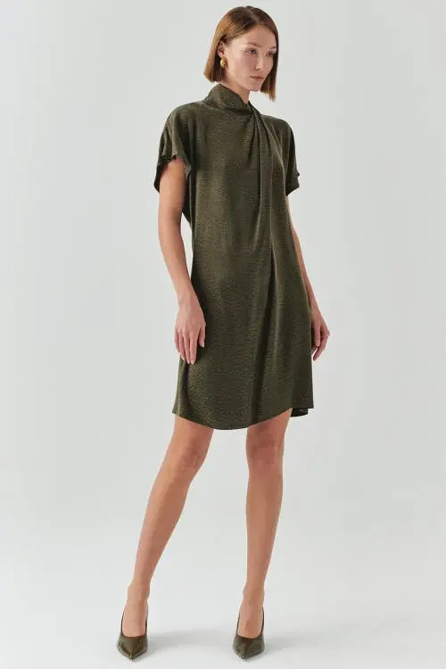 EXQUISE Martha Mini Dress With Draped Neckline