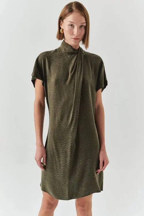 EXQUISE Martha Mini Dress With Draped Neckline