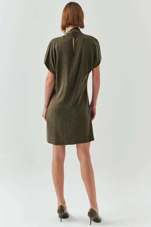 EXQUISE Martha Mini Dress With Draped Neckline