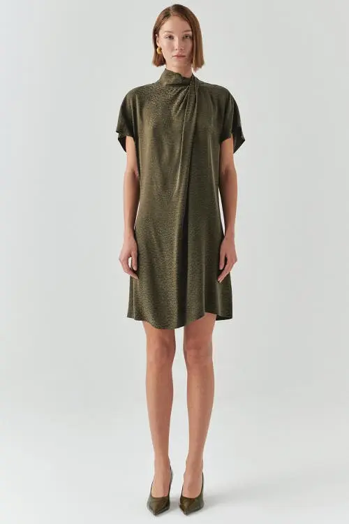 EXQUISE Martha Mini Dress With Draped Neckline