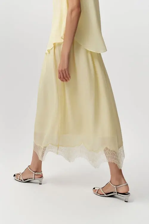 EXQUISE Alix Lace Hem Midi Dress