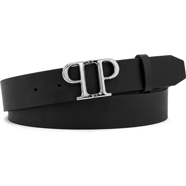 Philipp Plein Symmetrical Logo Leather Belt