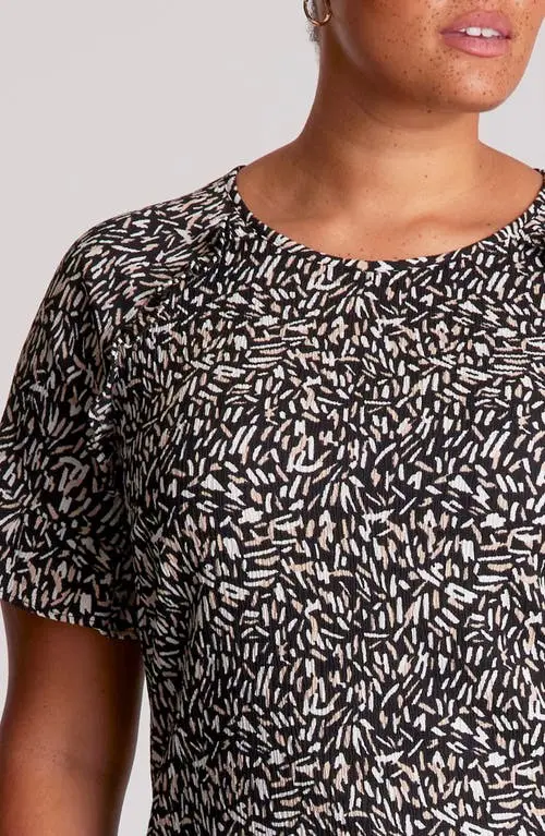 ESTELLE Abstract Geometric Flutter Sleeve Top