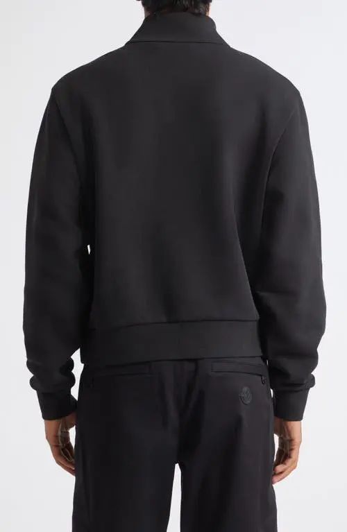 Moncler Quarter Zip Cotton Pullover - Black