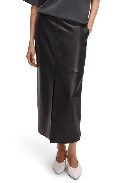 Rag & Bone Bessie Leather Midi Skirt