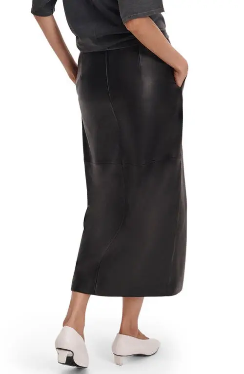 Rag & Bone Bessie Leather Midi Skirt