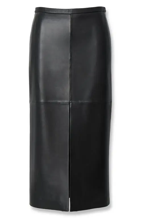 Rag & Bone Bessie Leather Midi Skirt