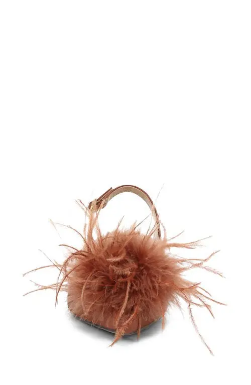 Sam Edelman Finchfeather Slingback Pointed Toe Pump With Feather Pompom - Bright Bourbon