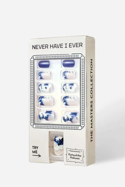 NEVER HAVE I EVER Katsushika Hokusai Great Wave Off Kanagawa Press On Nails