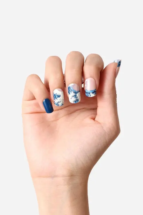 NEVER HAVE I EVER Katsushika Hokusai Great Wave Off Kanagawa Press On Nails