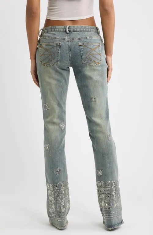 JADED LONDON Cooper Beaded Wide Leg Jeans