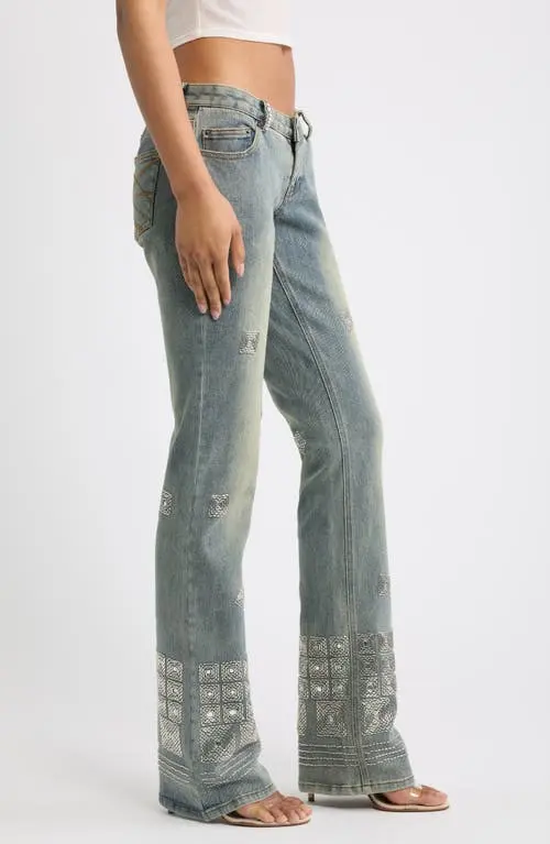 JADED LONDON Cooper Beaded Wide Leg Jeans